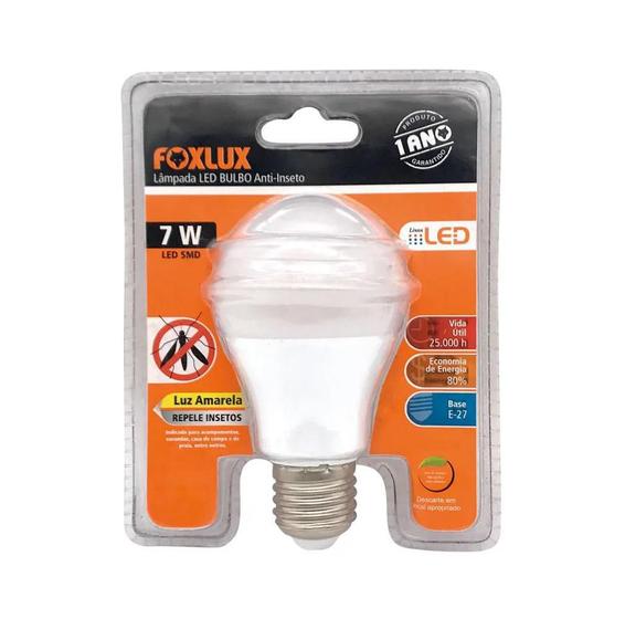 Lâmpada Led Bulbo Anti Inseto 7W Bivolt - Foxlux - Lâmpada de LED ...