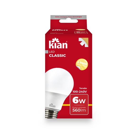 Lâmpada led classic branca fria 6w 6500k bivolt kian - Lâmpada de LED ...