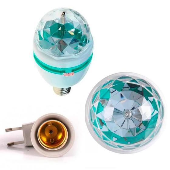 Lâmpada Led Giratória Colorida Globo De Luz Festa + Soquete - NS ...