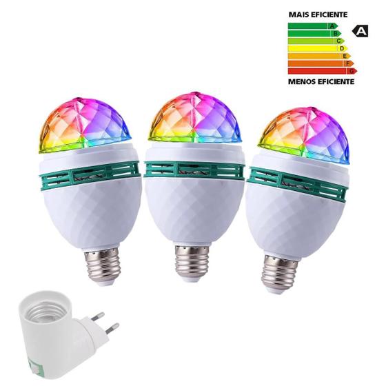Lâmpada Led Globo Colorida Rotativa Giratória Festa - Lehmox - Lâmpada ...