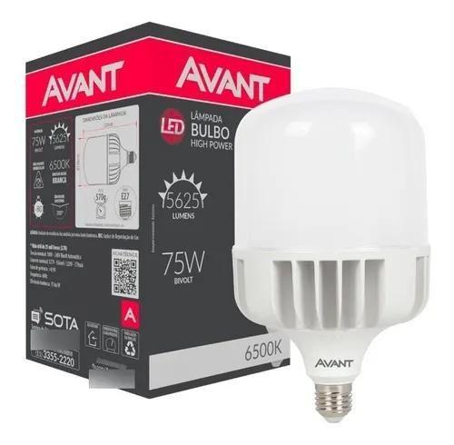 Lâmpada Led High Power 75w Bulbo E27 6500k Branco Frio Avant - Lâmpada ...