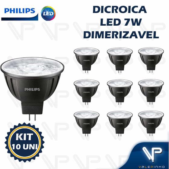 Lâmpada Led Mr16 Philips 7w 12v 10g 2700k Branco Quente Gu5 3