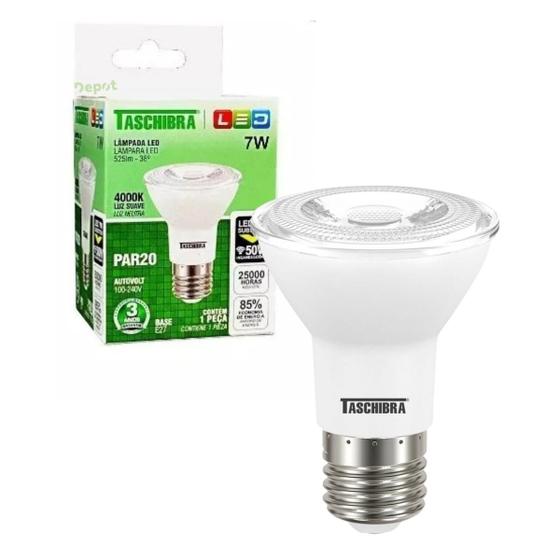 Lâmpada Led Par 20 7w Luz Neutra 4000K Área Externa E27 IP65 Taschibra Bivolt - Lâmpada ...