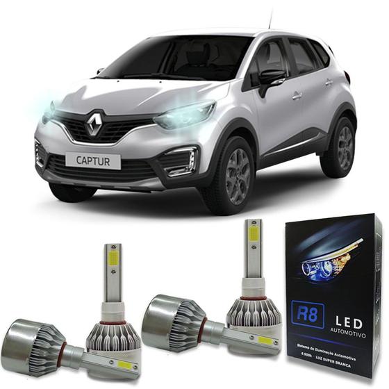 Lampada LED Renault Captur 2017 a 2020 Farol Baixo H1 e Alto H1 6500K ...