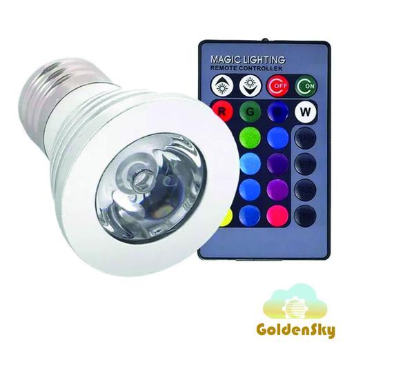 Lâmpada Led Rgb 16 Cores 5w Bivolt E27 Com Controle Remoto - GoldenSky ...