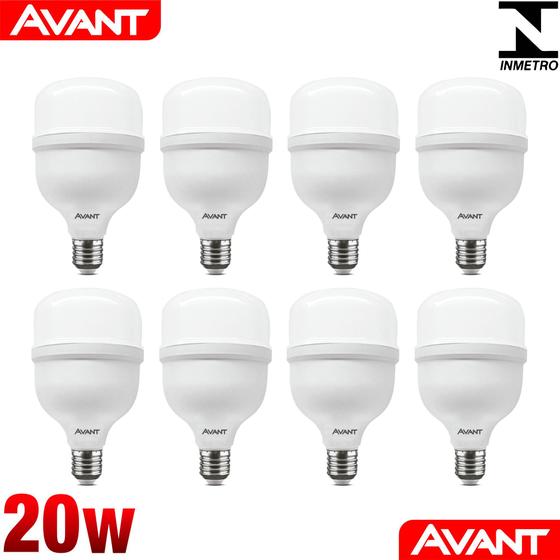 Lâmpada Led Super Bulbo Alta Potência E27 Bivolt Branco Frio 20w - Avant - kit com 8 unidades ...