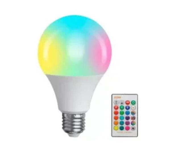 Lampada Rgb Bulbo Colorida Led 7w Bivolt C/ Controle Remoto LUATEK ...