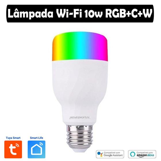Lâmpada Smart Inteligente Wifi 10w Tuya Nova Digital E27 - Lâmpada ...
