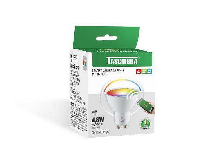 Lâmpada Smart Wi-Fi Led 4,8W Mr16 Rgb - Taschibra - Lâmpada Inteligente - Magazine Luiza