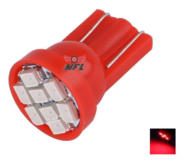 Lampada t10 8 led w5w vermelho 12v - MFL - Lâmpada Automotiva Led - Magazine Luiza