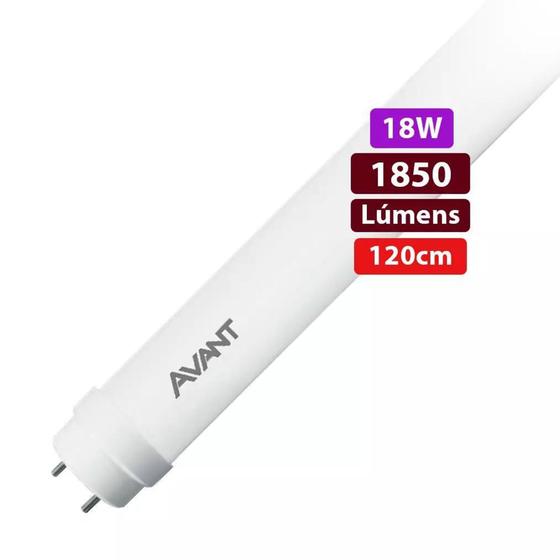 Lâmpada Tubular 120cm LED Luz Fria 6500K 18W 1850 Lumens Bivolt AVANT ...