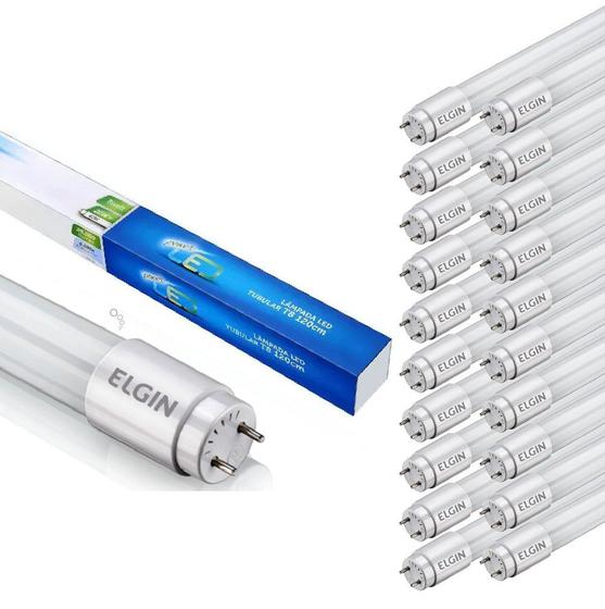 Lâmpada Tubular Led T8 6500K Branco Frio 20W Bivolt - 50 Und - Elgin - Lâmpada Tubular ...