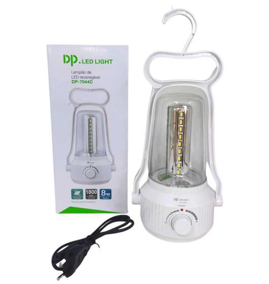 Lampião De Led Luminária Lanterna Recarregável Potente DP-7044C - DP ...