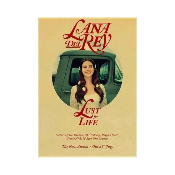 Lana Del Rey Pôster De Arte De Parede Em Tela Álbum De Música Rapper ...