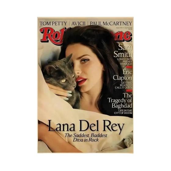 Lana Del Rey Pôster De Arte De Parede Em Tela Álbum De Música Rapper ...