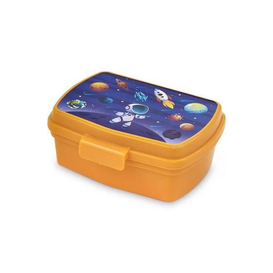 Lancheira plastica infantil c/ divisoria e trava astronauta - Usual ...