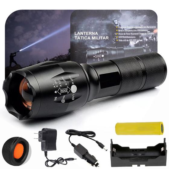 Lanterna Led Tática Militar Recarregável Potente Original Para Caça ...
