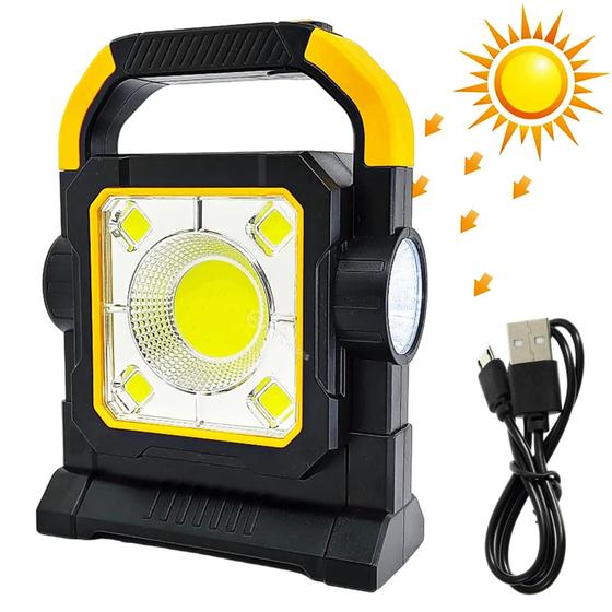 Lanterna Recarregável Solar ou Cabo, 3 Modos de Luz Lateral e Frontal ...