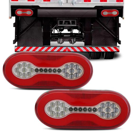 Lanterna Traseira Caminhão Universal 42 Leds Carreta Randon 12vBicolor ...