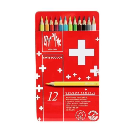 Lápis Aquarela CARAN DACHE Swisscolor Estojo 12 Cores - Caran d'Ache ...