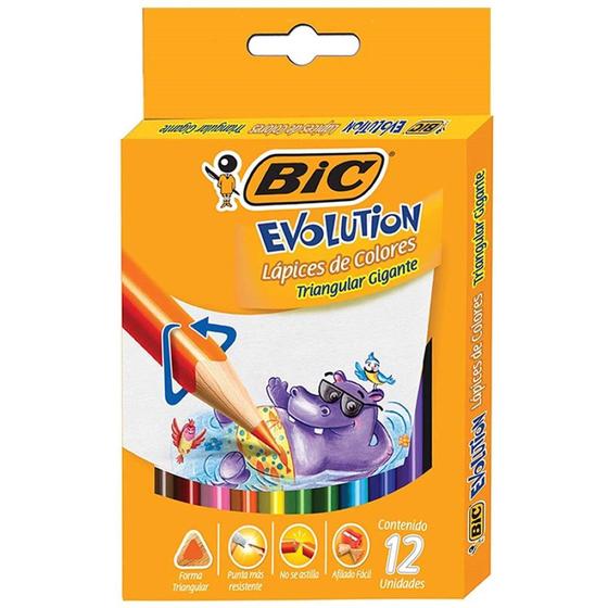 Lápis de Cor 12 Cores Evolution Jumbo Bic - Lápis de Cor - Magazine Luiza