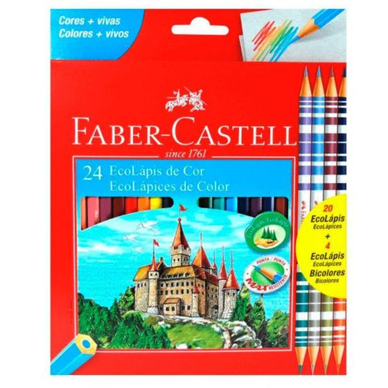 Lápis de Cor 24 Cores + 4 Cores Faber-Castell - Lápis Coloridos ...
