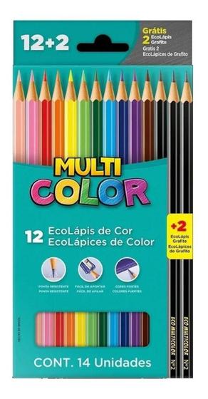 Lápis de cor Faber Castell multicolor 12 cores + 2 escrever - Material ...