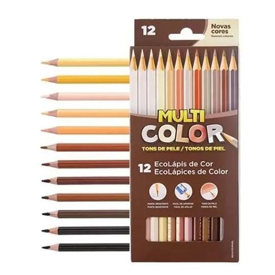 Lápis de Cor Tons de Pele 12 Cores Ecolápis Multicolor - Faber Castell ...