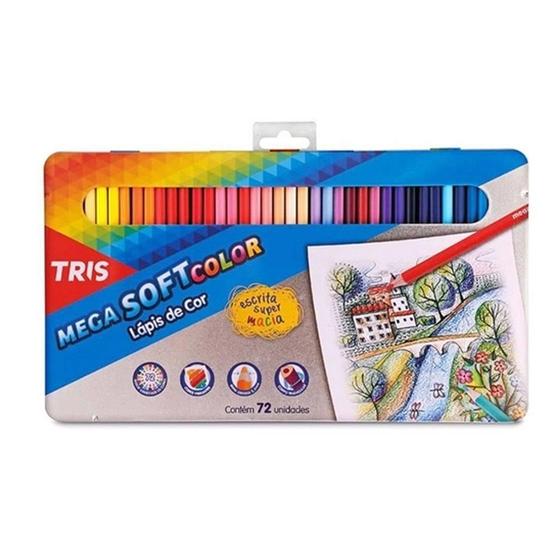 Lápis de Cor Tris Mega Soft Color 72 cores - Lápis de Cor - Magazine Luiza