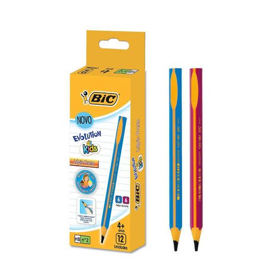 Lápis HB Bic Evolution Kids Nº 2 Preto 12 Unidades - Lápis Grafite - Magazine Luiza