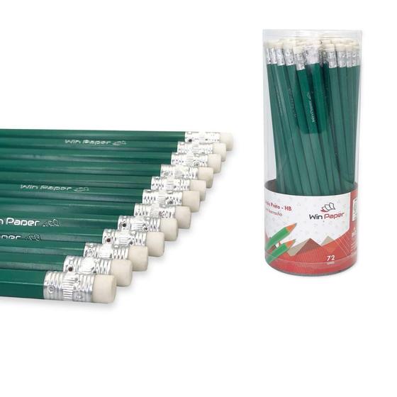 Lápis Preto Grafite Hb Sextavado Pote 72 Unidades-Win Paper - Lápis Grafite - Magazine Luiza