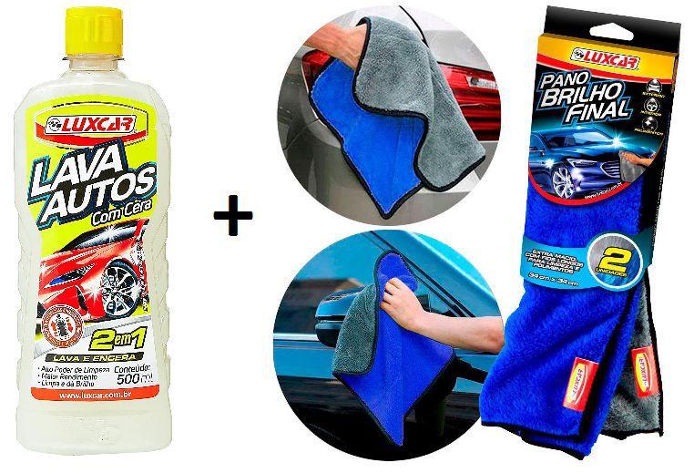 Lava Autos Com Cera 500ml+ Pano Brilho Final Luxcar - Shampoo ...
