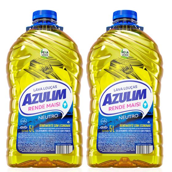 Lava Louças Sabão Detergente Neutro 5l Azulim - Kit 2 Unid - Detergente ...