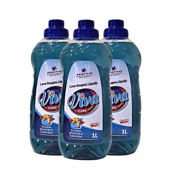 Lava Roupas Líquido Viva Clean 1 Litro Ativo Biodegradável - Generic ...