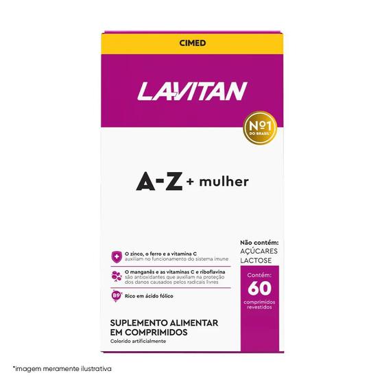 Lavitan A-Z Mulher 60 Comprimidos, Vitaminas e Minerais - Cimed - Multivitamínico ...