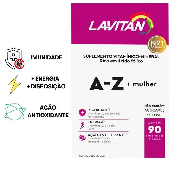 Lavitan Mulher Az Suplemento de Vitamina com 60 comprimidos - CIMED - Multivitamínico ...