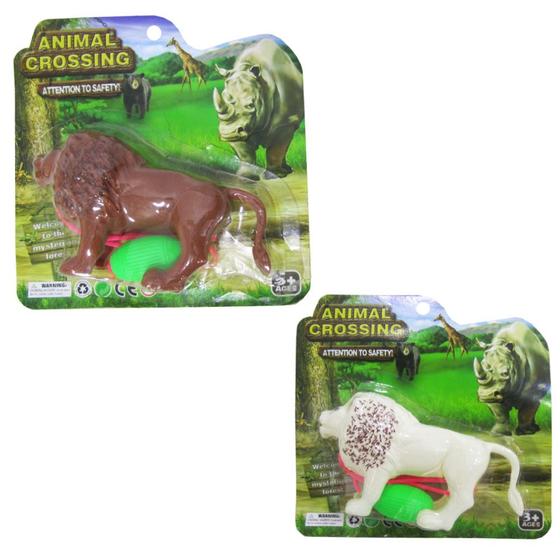 Leao de plastico com movimento a bomba animal crossing colors na ...