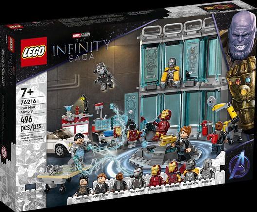 Lego 76216 Vingadores Arsenal do Iron Man - Deposito de armaduras 496 ...