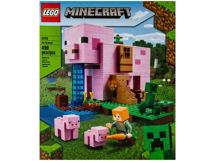 LEGO Minecraft A Casa do Porco 490 peças 21170 - Brinquedos de Montar e ...