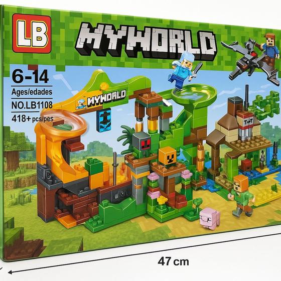 Lego Minecraft com 418 peças - My World - LB1108 - LB+ - Blocos de ...