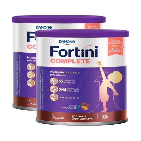 Leite em Pó Fortini Complete Chocolate 800g - Kit com 2 unidades ...