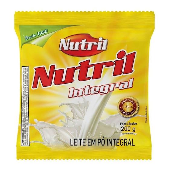 Leite em Pó Nutril Integral 200g Embalagem com 50 Unidades - Nutry Whey ...