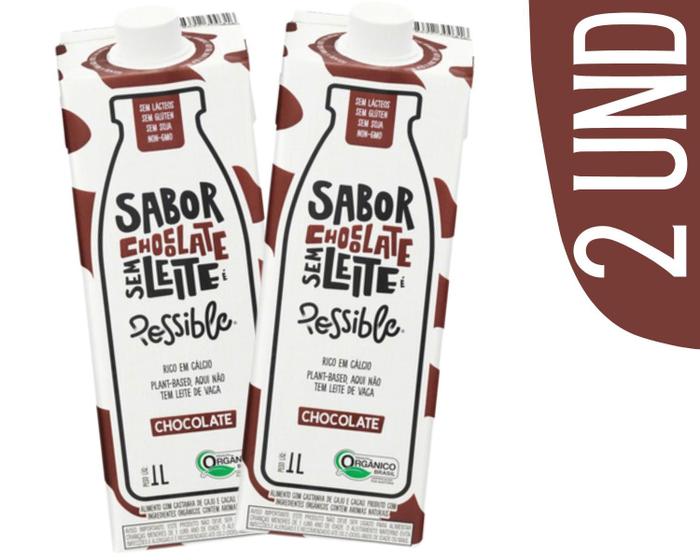 Leite Vegetal Vegano Organico Zero Lactose Possible Chocolate 1 Litro ...