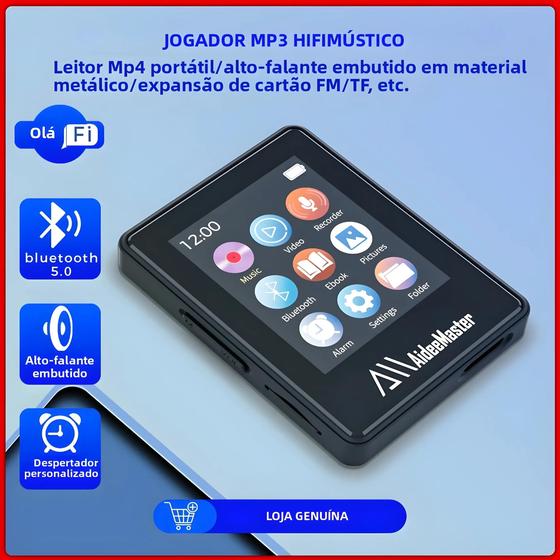 Leitor De Música MP3 Portátil Compacto Com Gravação De Cartão De Tela ...