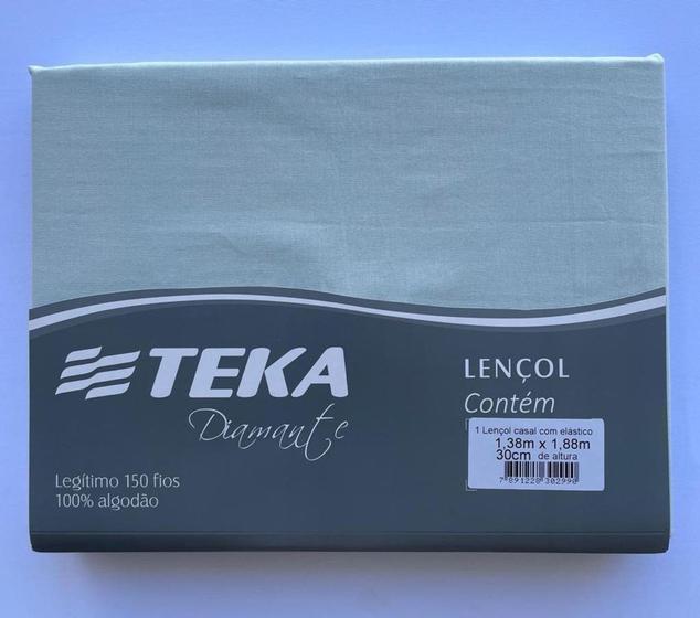 Lençol avulso Diamante casal com elástico 150 Fios 100% Algodão Teka ...
