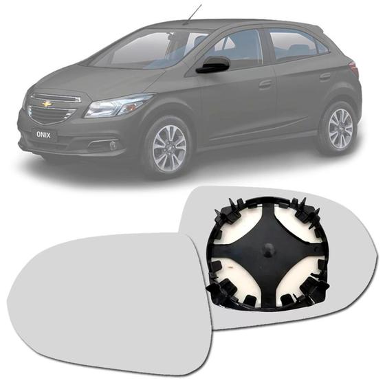 Lente Espelho Retrovisor Onix Prisma 2012 2013 2014 2015 2016 2017 2018 Lado Esquerdo - Blawer ...