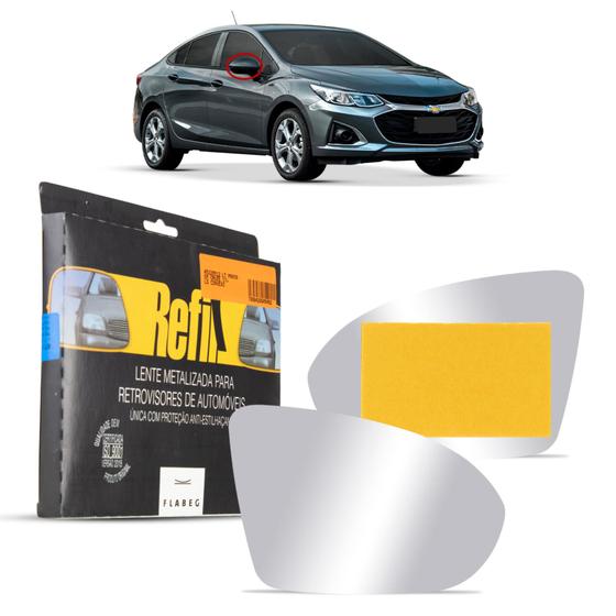 Lente Retrovisor Sem Base GM Cruze Prata Metalizado Convexo Lado ...