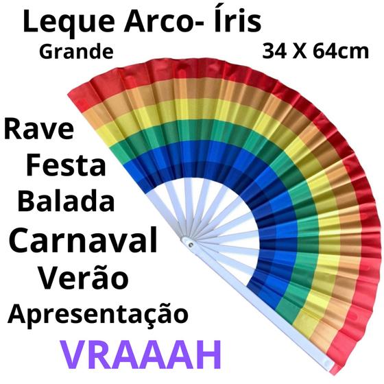 Leque De Abanar Grande Desenho Arco-íris - Ninhas - Leque - Magazine Luiza