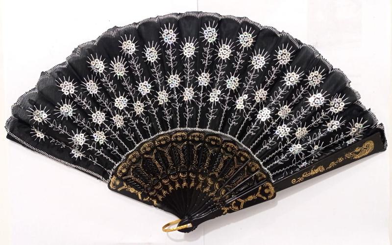 Leque Grande Pomba Gira Ciganas Paetê Diversas Cores Umbanda - Guias ...