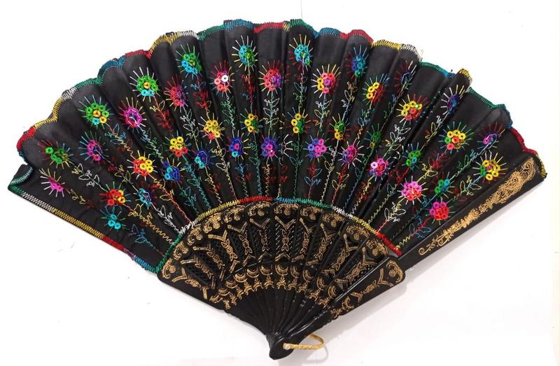 Leque Grande Pomba Gira Ciganas Paetê Umbanda Candomblé - Guias Luz ...